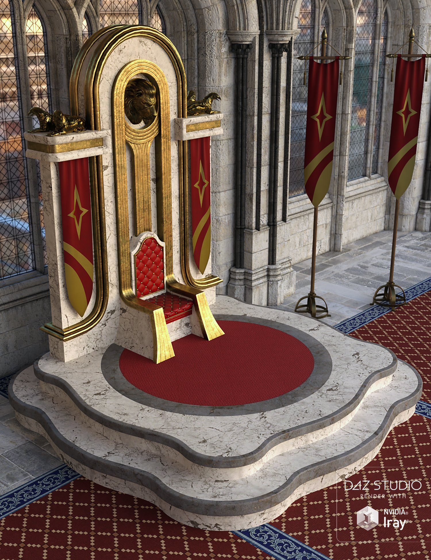 Winterblack Hall Throne Room Props | Daz 3D