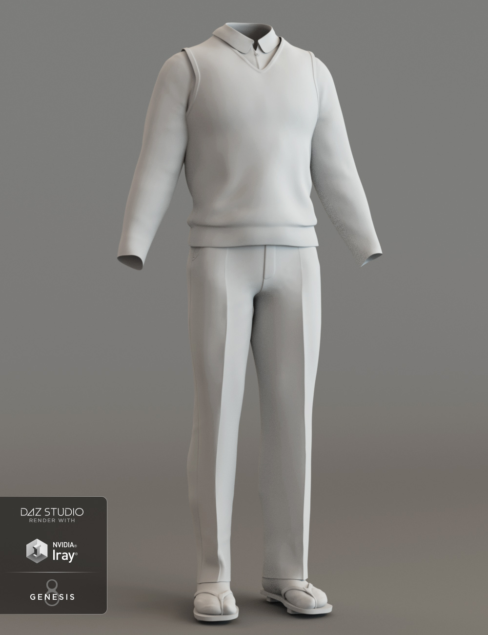 dForce Sweater Vest Style Outfit for Genesis 8 Male(s) | Daz 3D