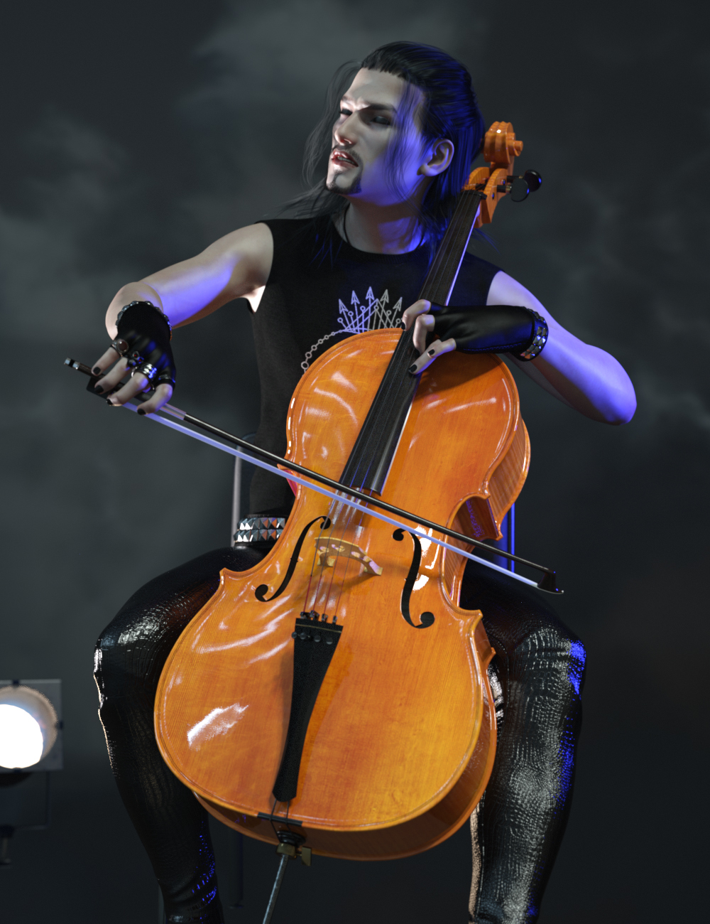 HD Cello and Poses for Genesis 8 | Daz 3D