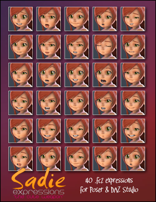 Sadie Expressions | Daz 3D