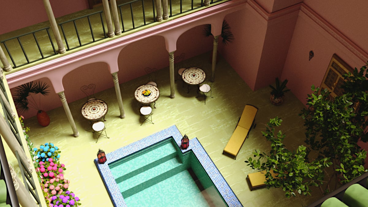 Moroccan Pool Yard | Daz 3D