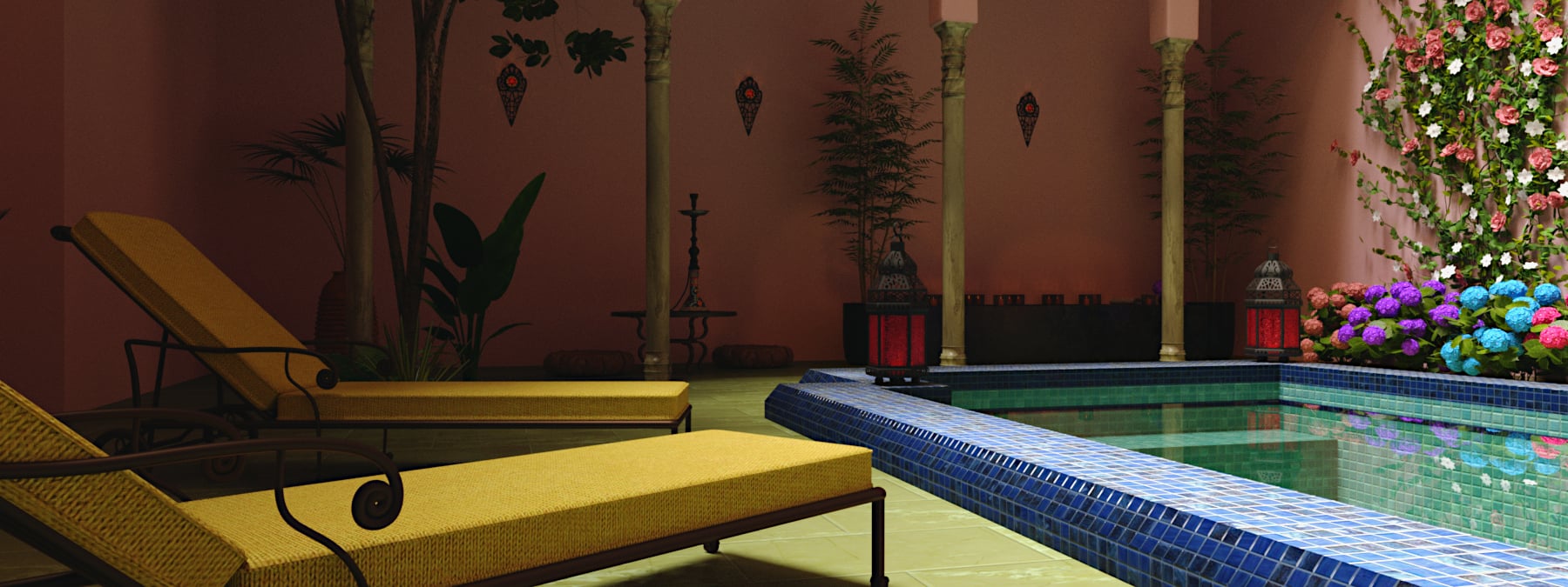 Moroccan Pool Yard | Daz 3D
