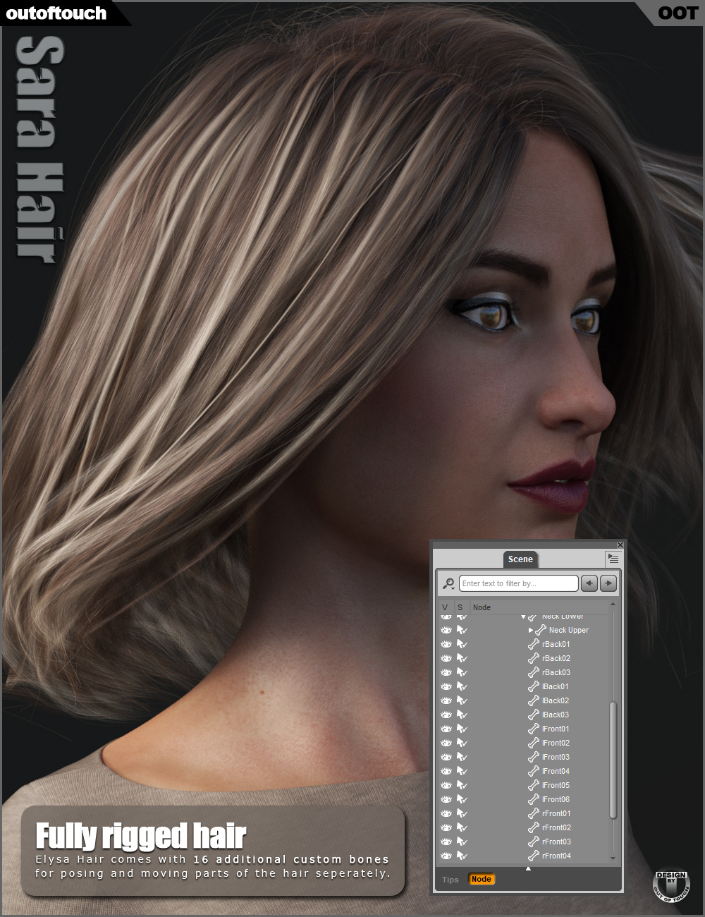 Sara Hair for Genesis 3 and 8 Female(s) | Daz 3D