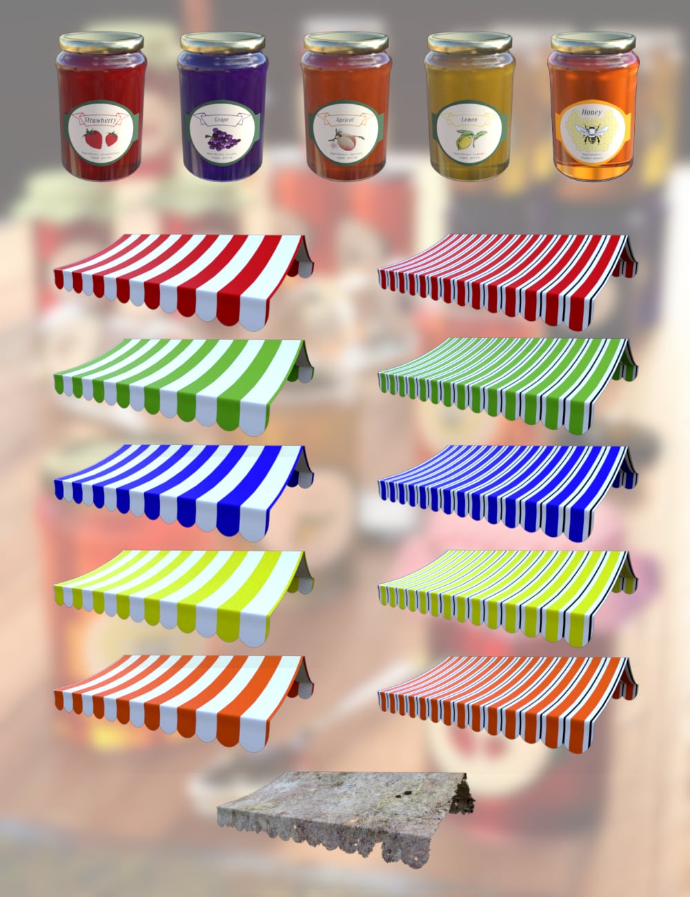 Market Stall and Props | Daz 3D