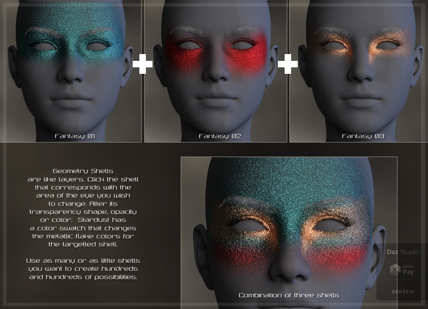 Stardust Glitter Fantasy Makeup | Daz 3D