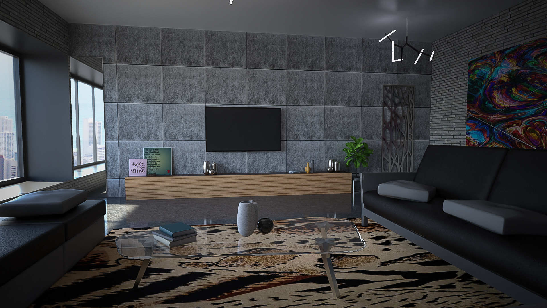 High Rise Living Room | Daz 3D