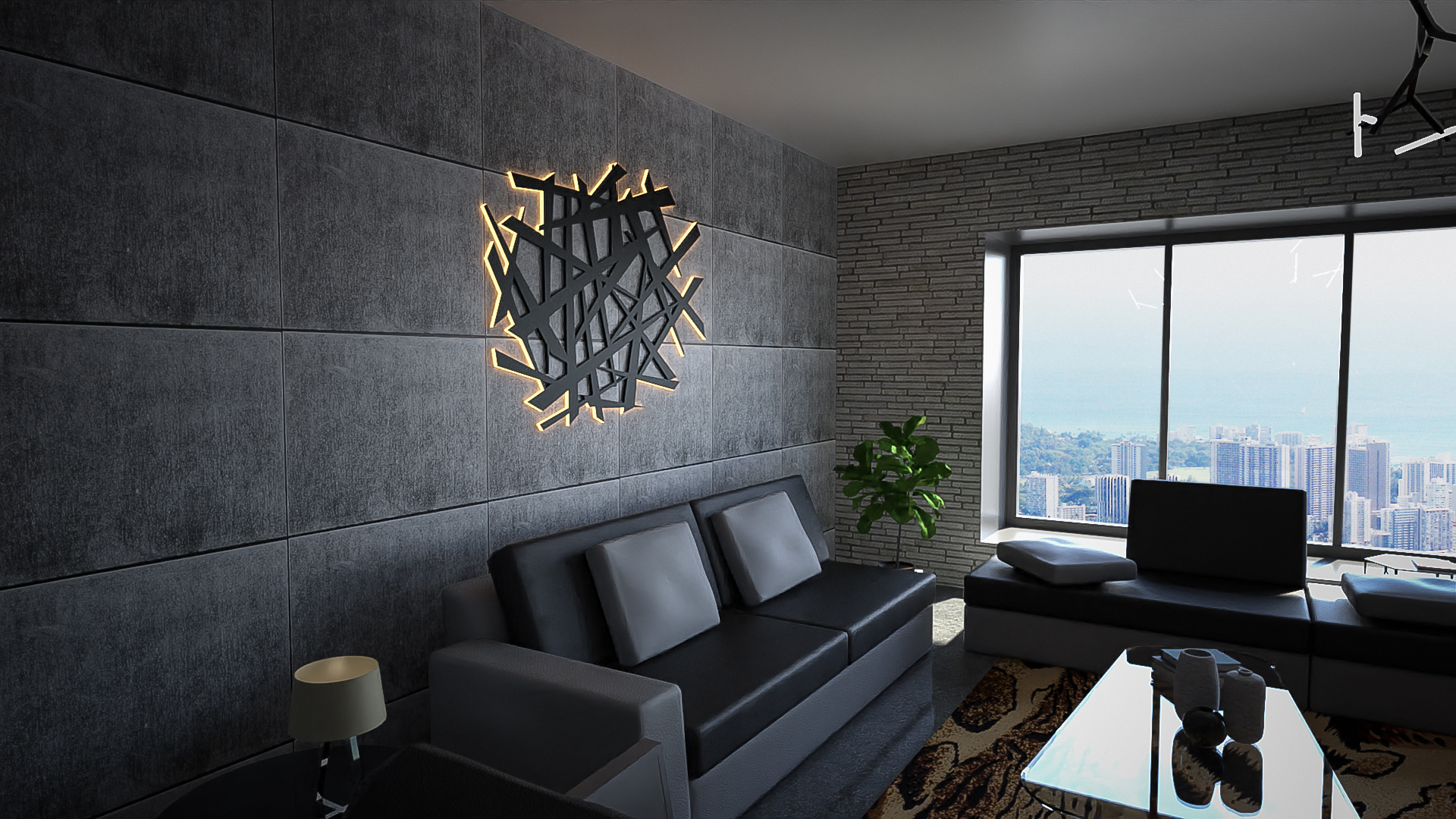 High Rise Living Room | Daz 3D
