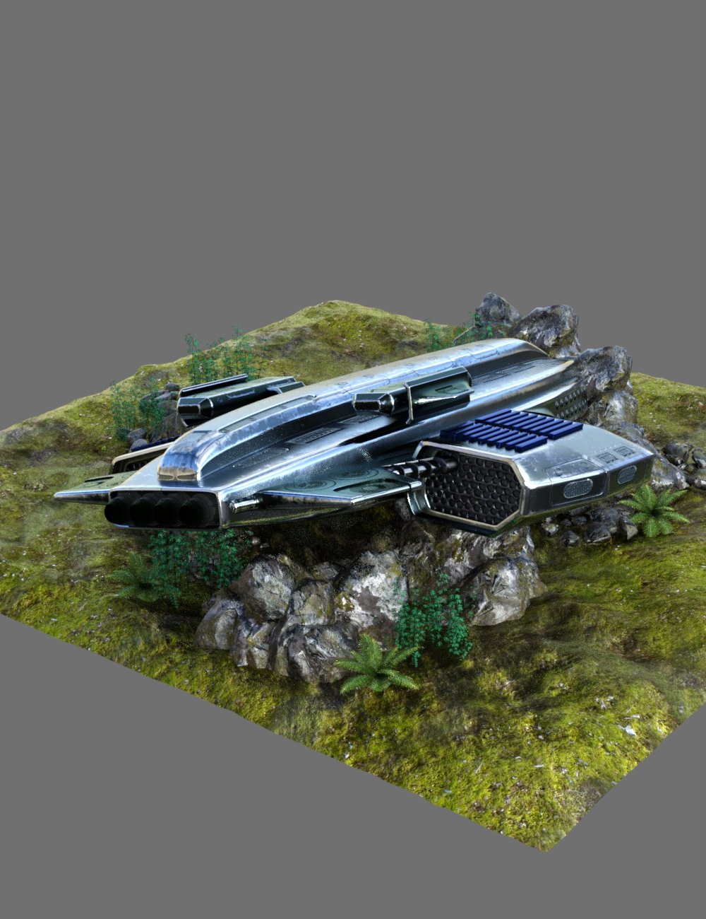 The Crashed Starship Prop Set | Daz 3D