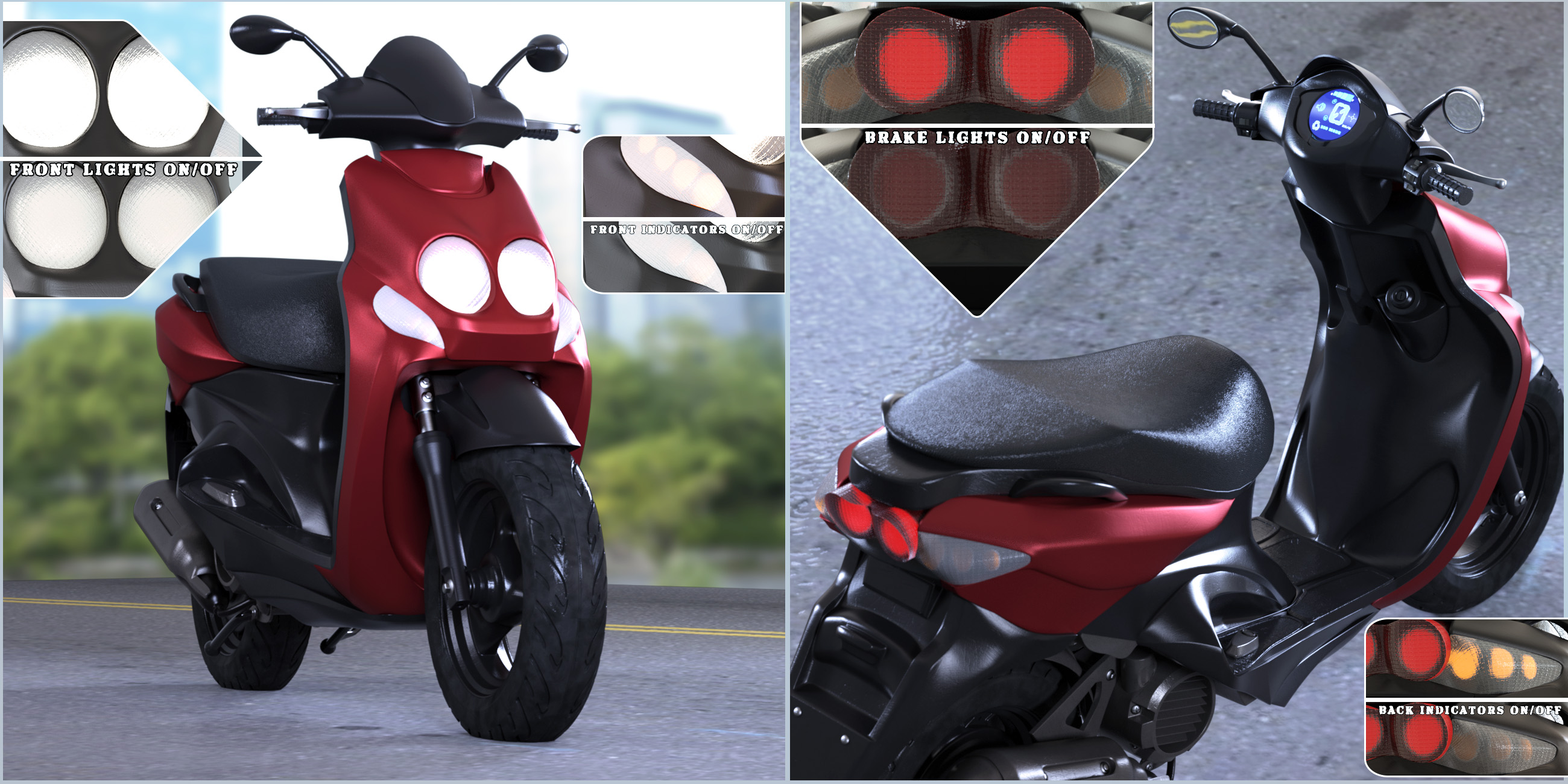Z Scooter Fun and Poses for Genesis 3 and 8 | Daz 3D