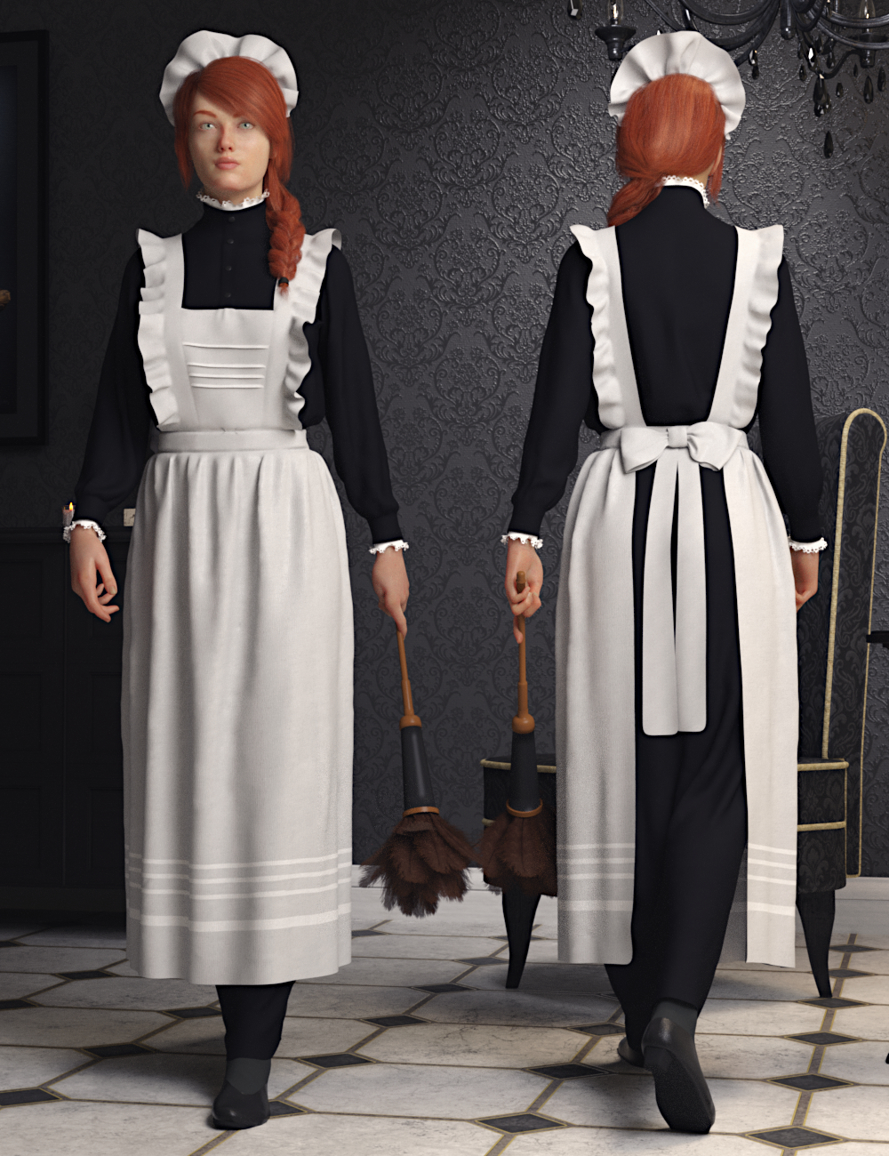 dForce Edwardian Maid Uniform for Genesis 8 Female(s) | Daz 3D