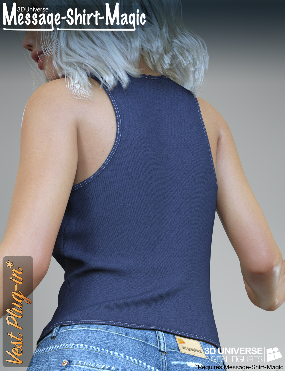 Message-Shirt-Magic Vest Plugin for Genesis 8 Female(s) | Daz 3D