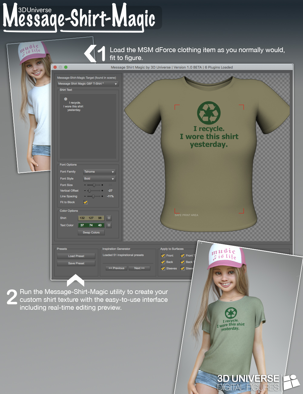 Message-Shirt-Magic Bundle for Genesis 8 Female(s) | Daz 3D