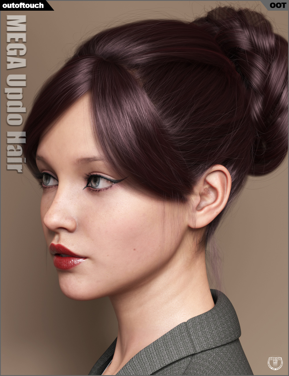 MEGA Updo Hair for Genesis 3 and 8 Female(s) | Daz 3D