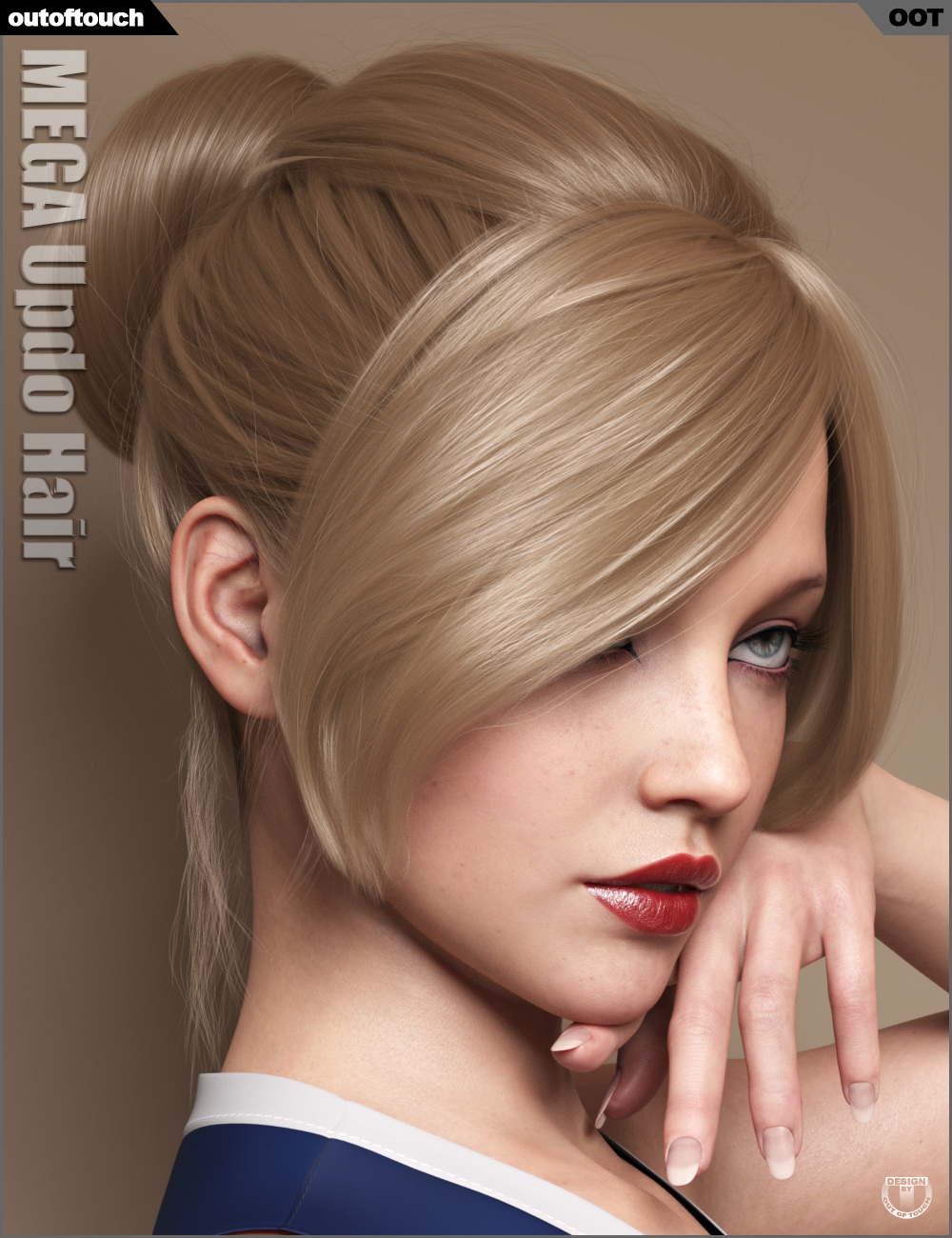 MEGA Updo Hair for Genesis 3 and 8 Female(s) | Daz 3D