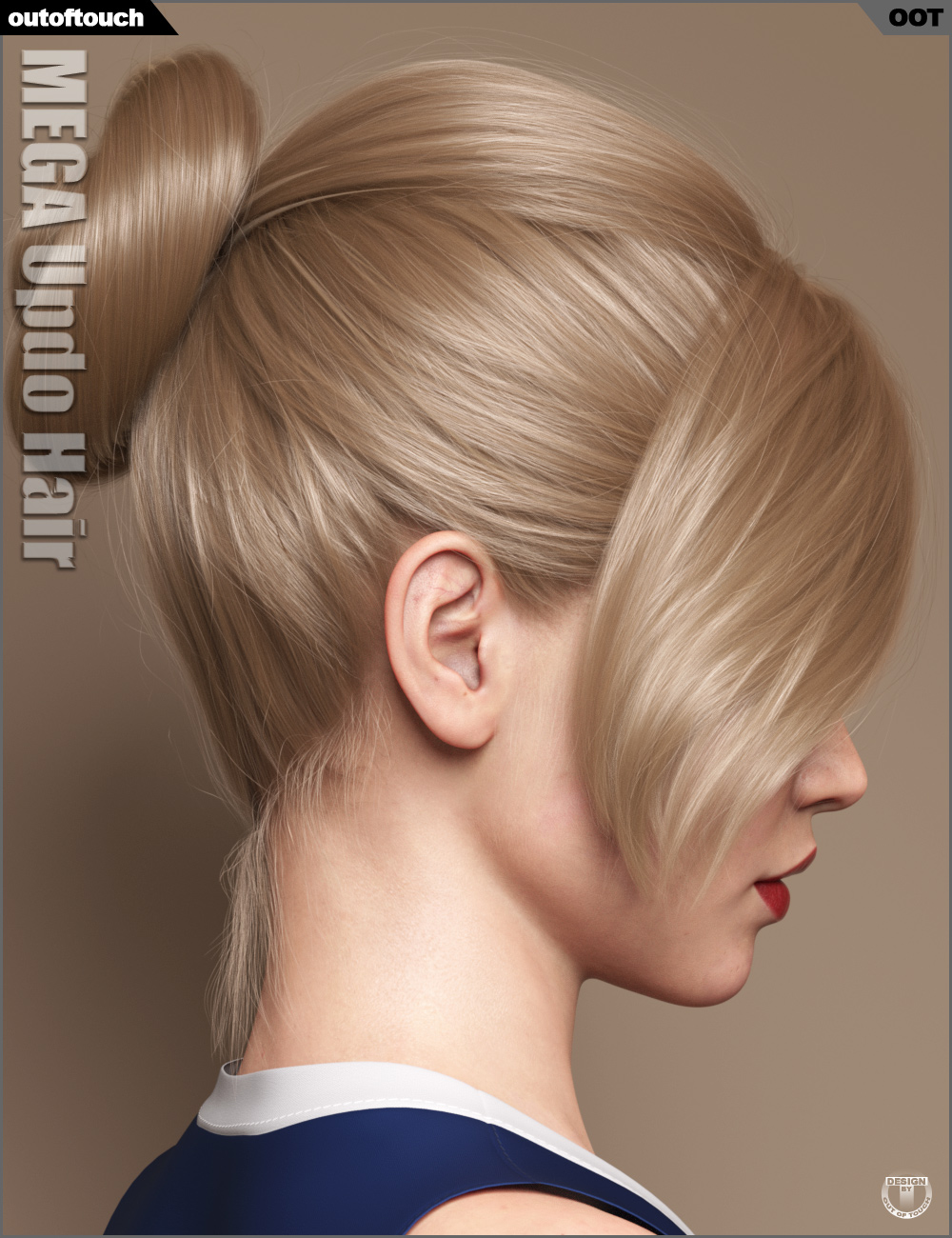 MEGA Updo Hair for Genesis 3 and 8 Female(s) | Daz 3D