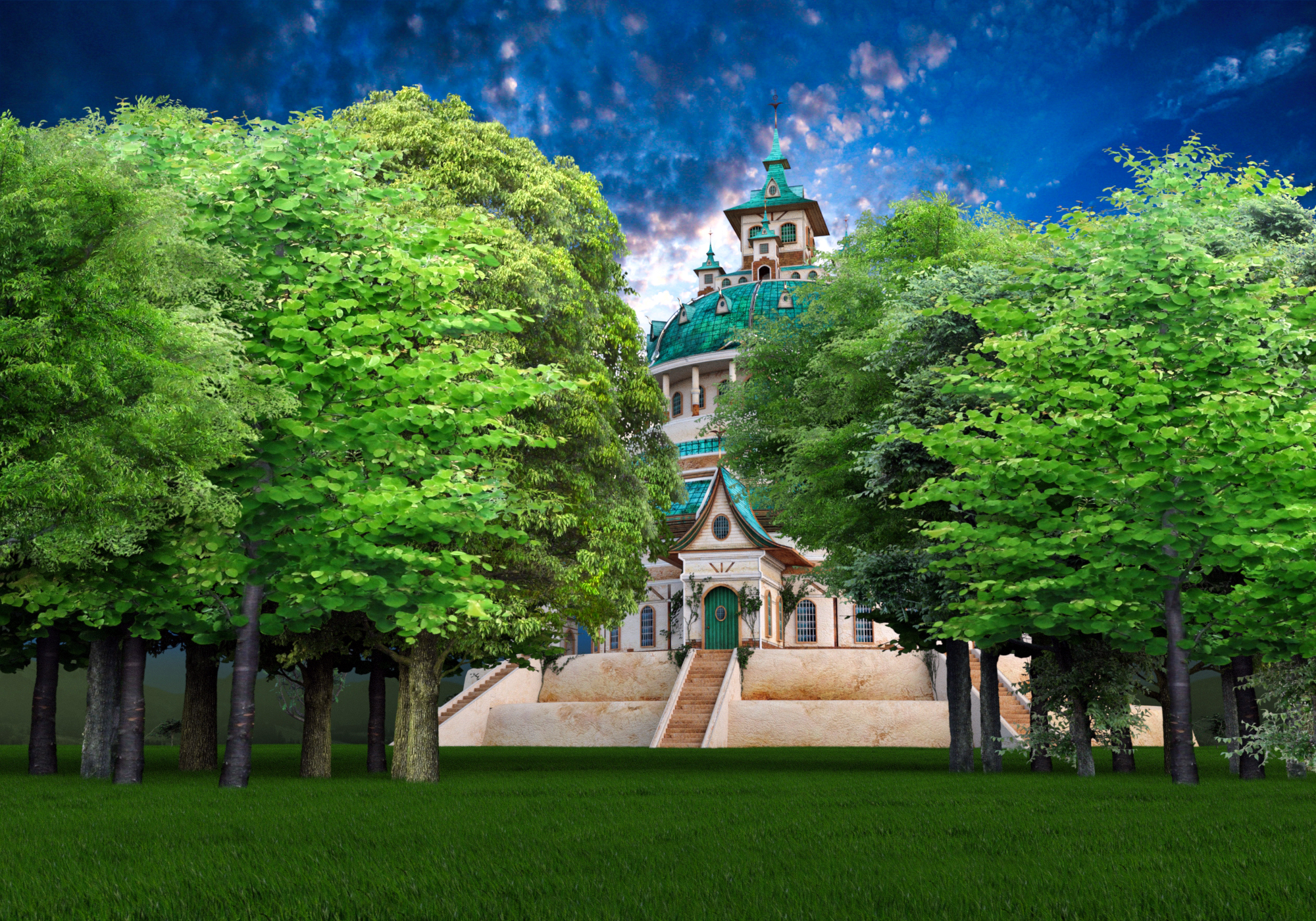 Forests Trees and Grass World Building Set | Daz 3D