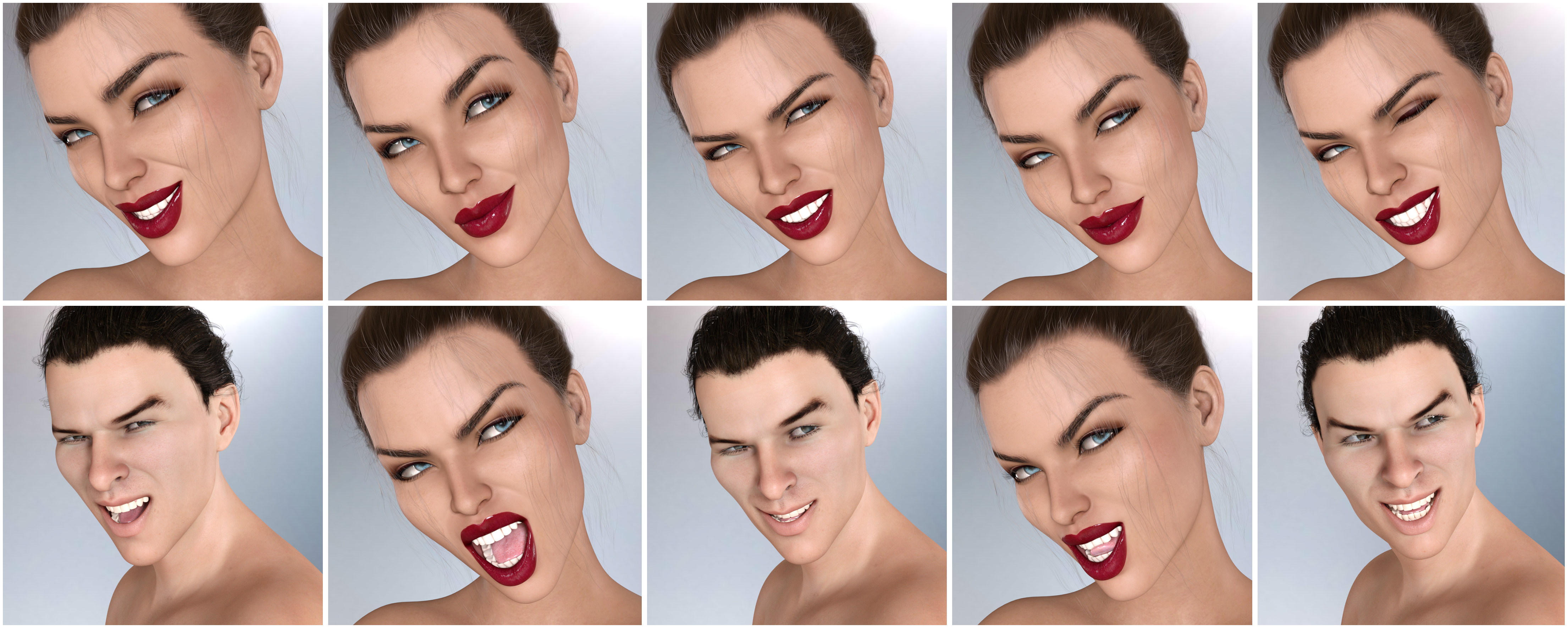Z Devilish Smiles and Expressions for Genesis 3 and 8 | Daz 3D