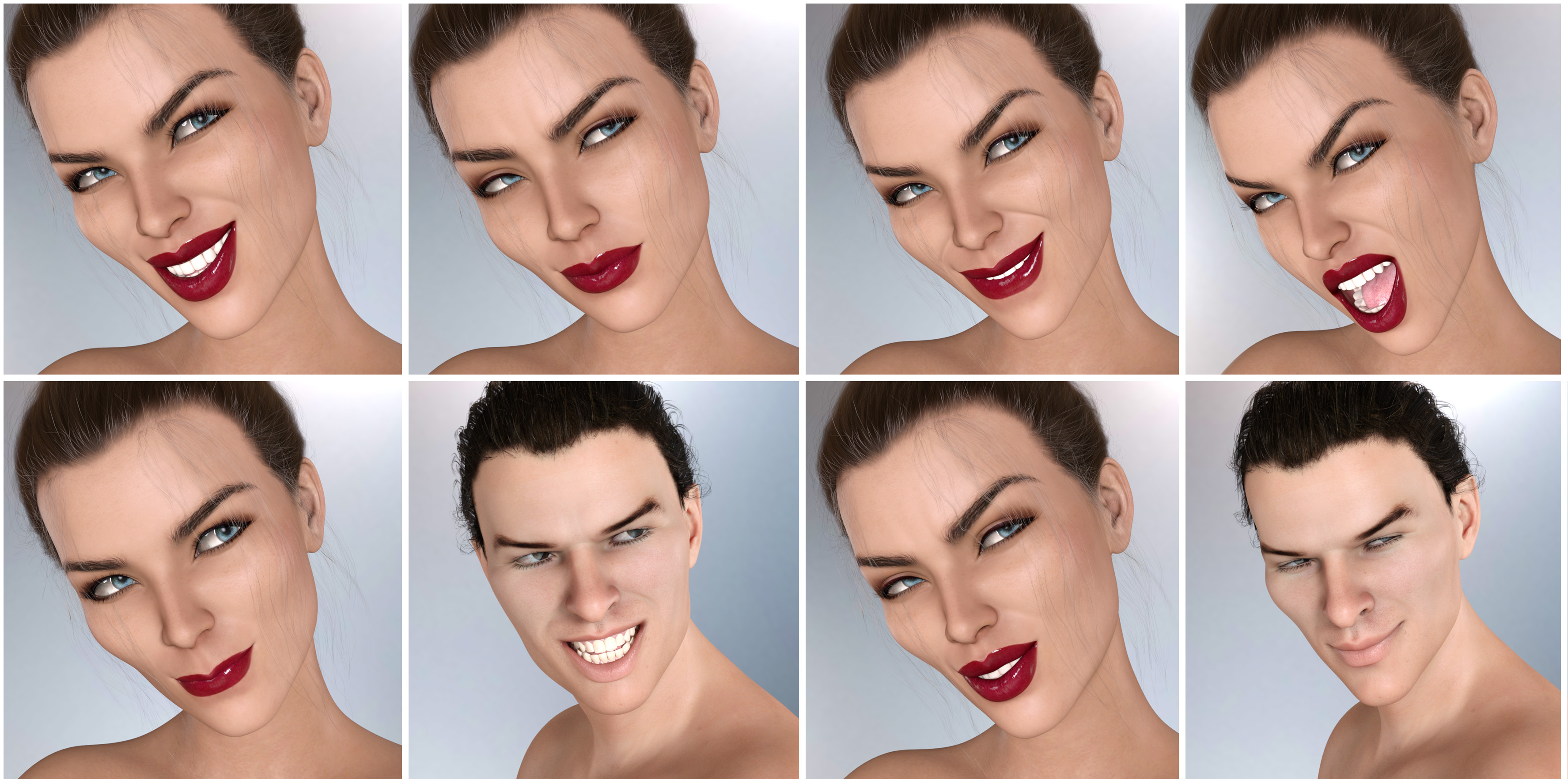 Z Devilish Smiles and Expressions for Genesis 3 and 8 | Daz 3D