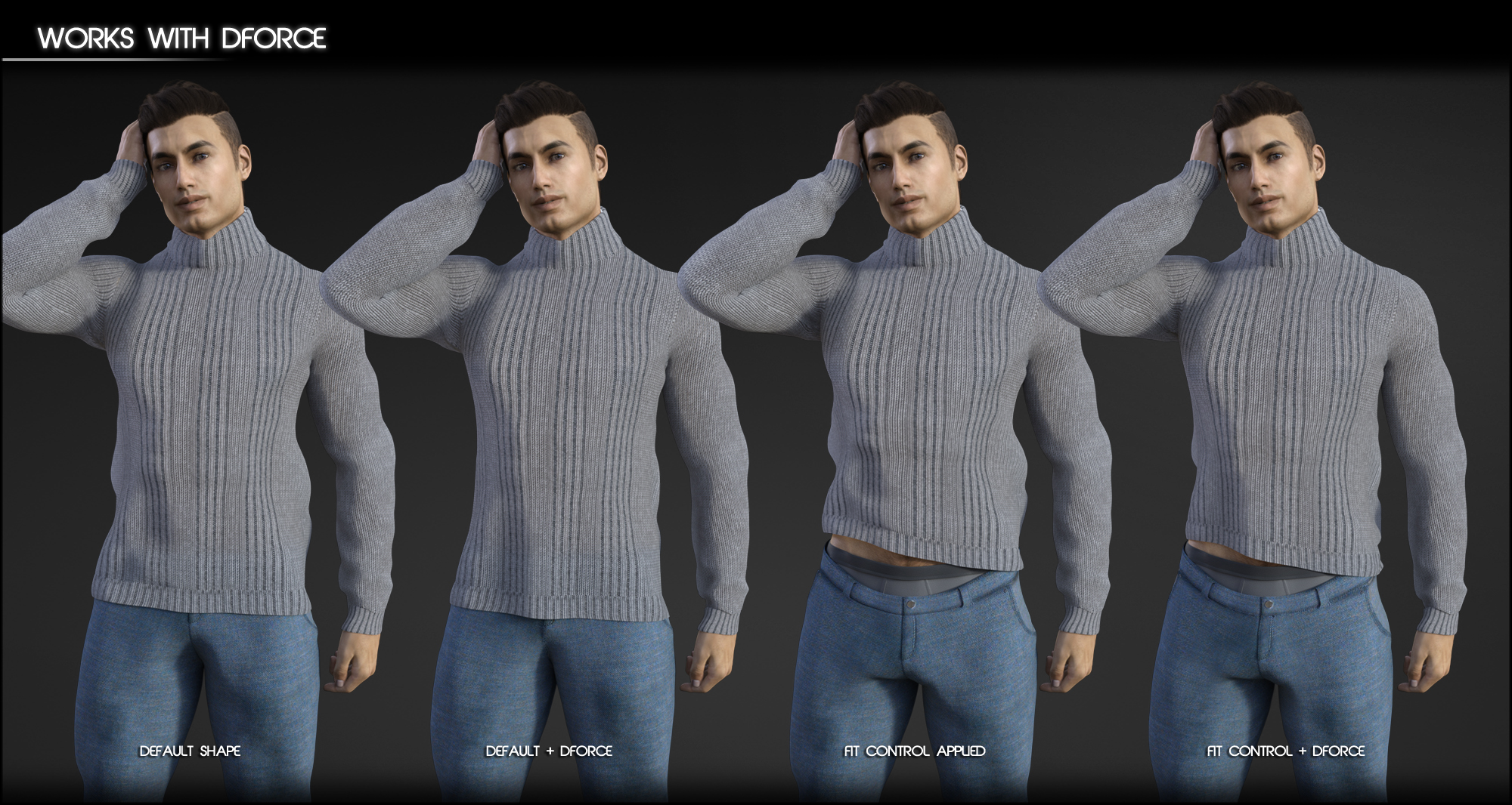 Fit Control Add-On for Genesis 3 & 8 Male | Daz 3D