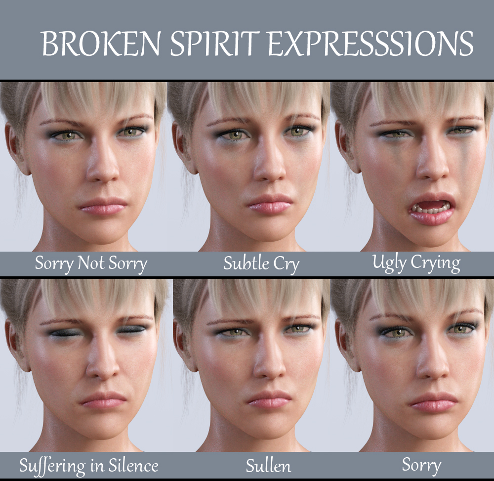 iG Broken Spirit Expressions for Genesis 8 Female | Daz 3D