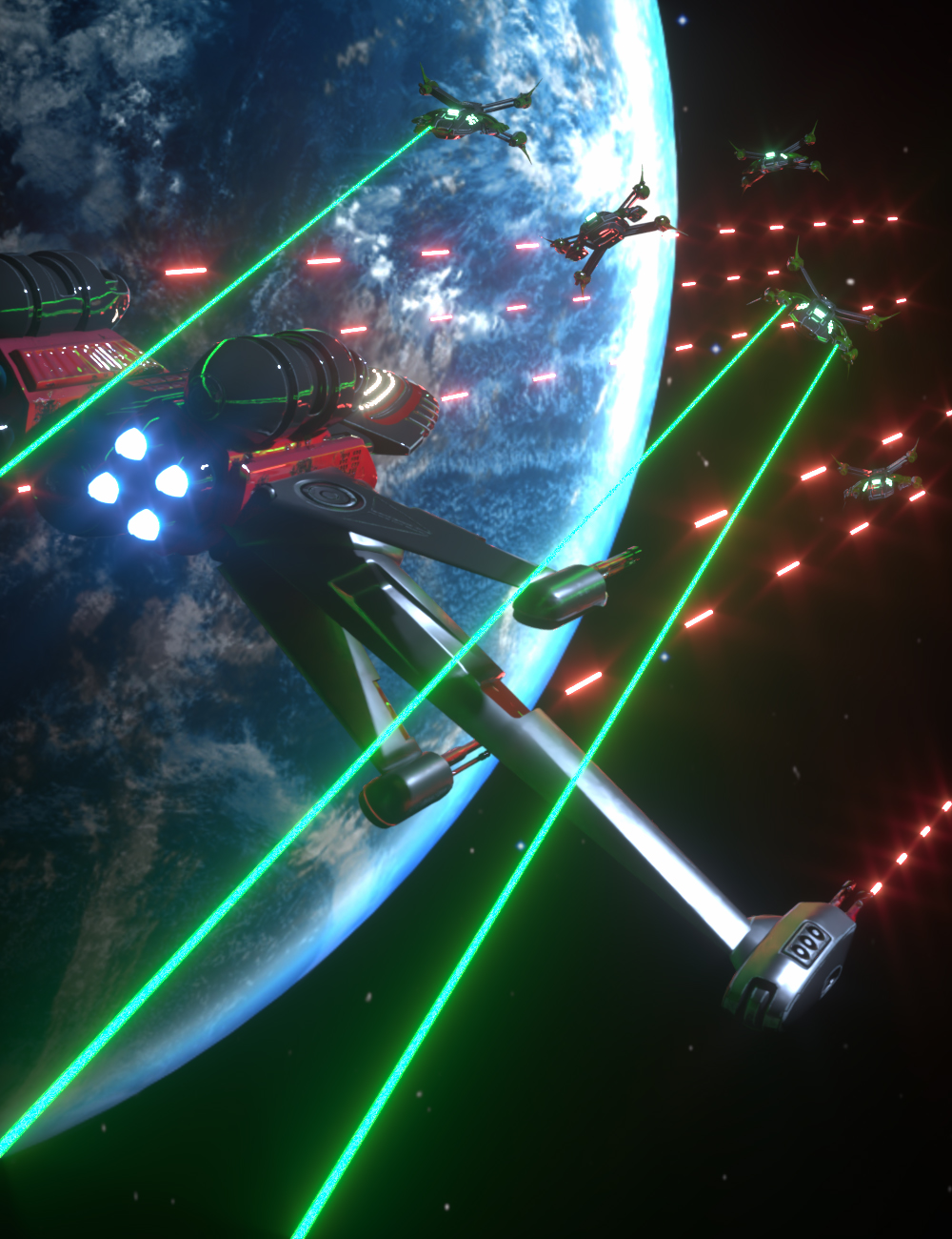 Epic Sci-Fi Starship Battle Kit | Daz 3D
