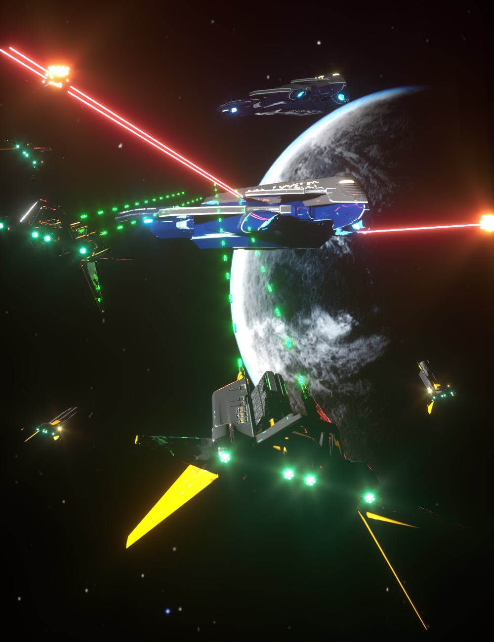 Epic Sci-Fi Starship Battle Kit | Daz 3D