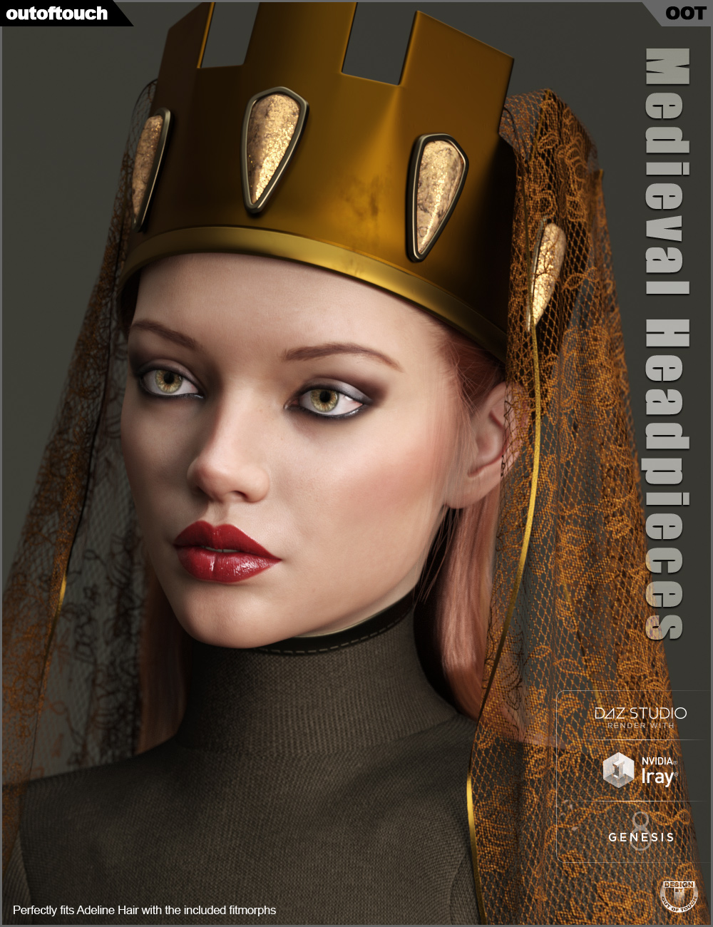 High Fantasy Adeline Clothing, Character and Hair Bundle | Daz 3D