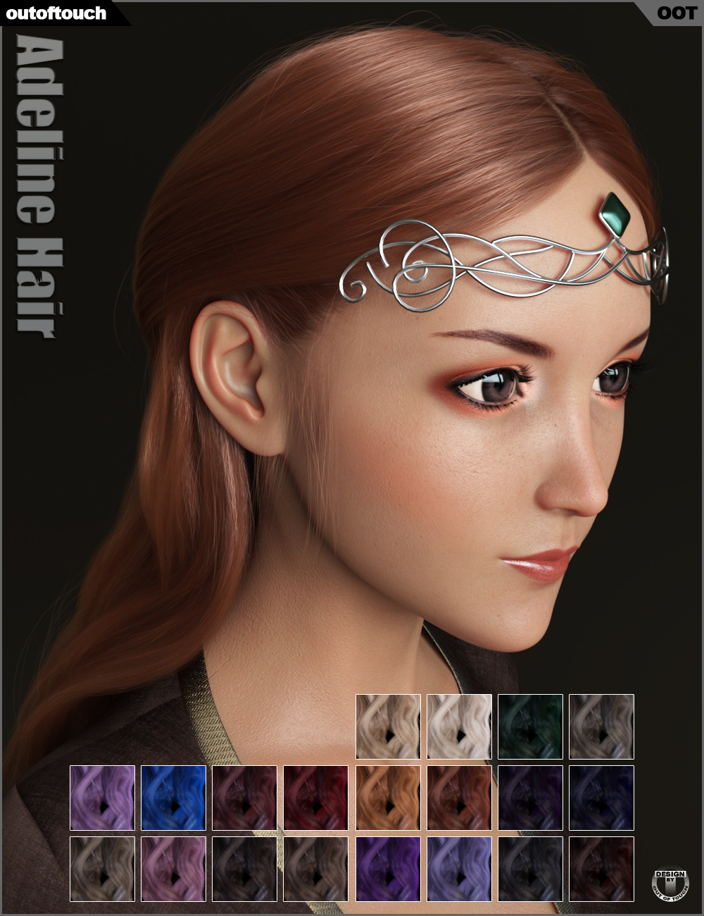 High Fantasy Adeline Clothing, Character and Hair Bundle | Daz 3D