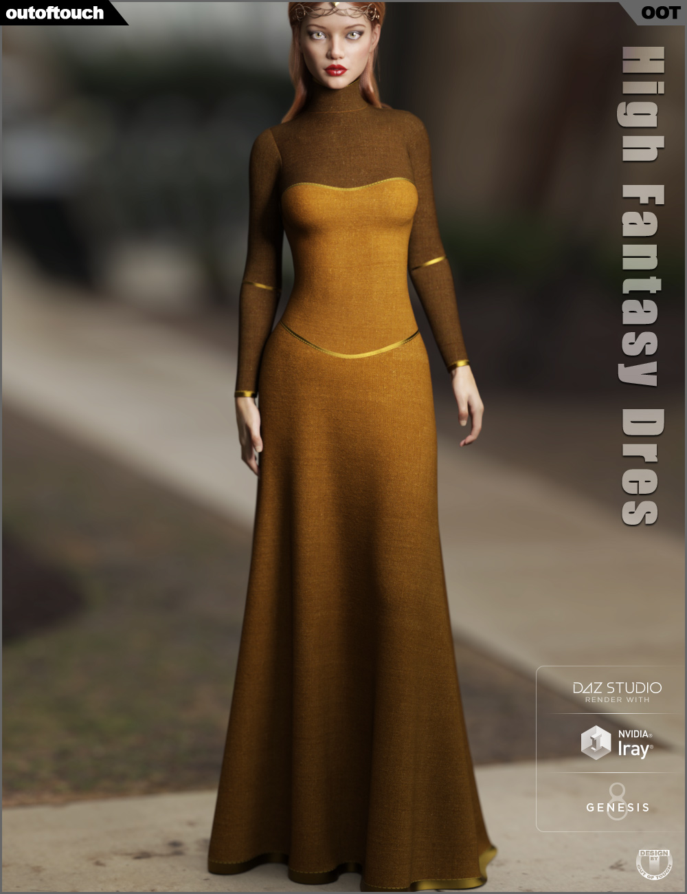 High Fantasy Adeline Clothing, Character and Hair Bundle | Daz 3D