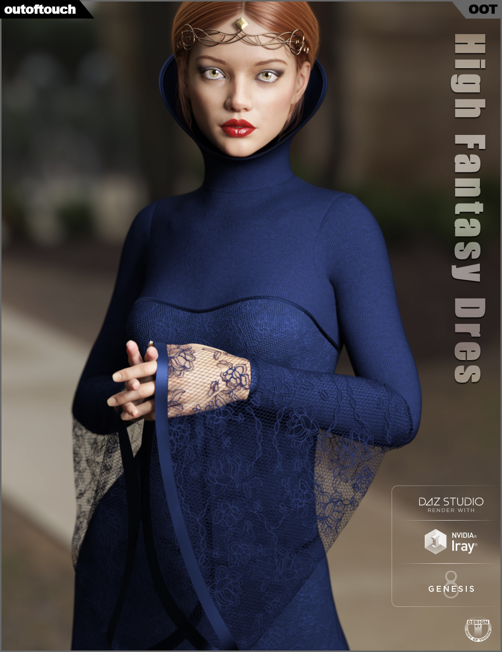 High Fantasy Adeline Clothing, Character and Hair Bundle | Daz 3D