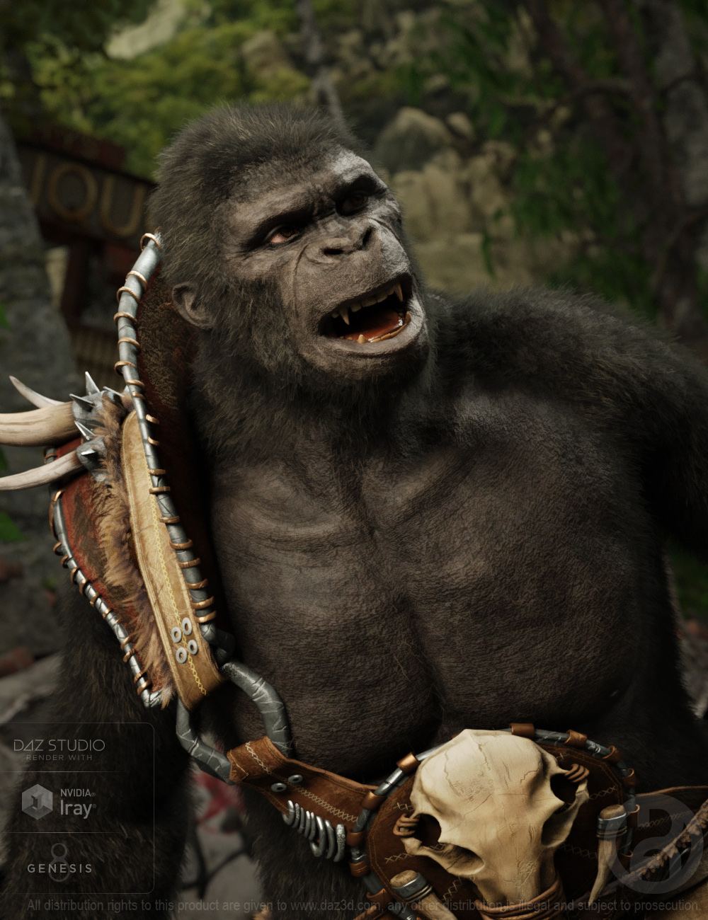 Ape World Bundle with dForce Hair for Genesis 8 Male | Daz 3D
