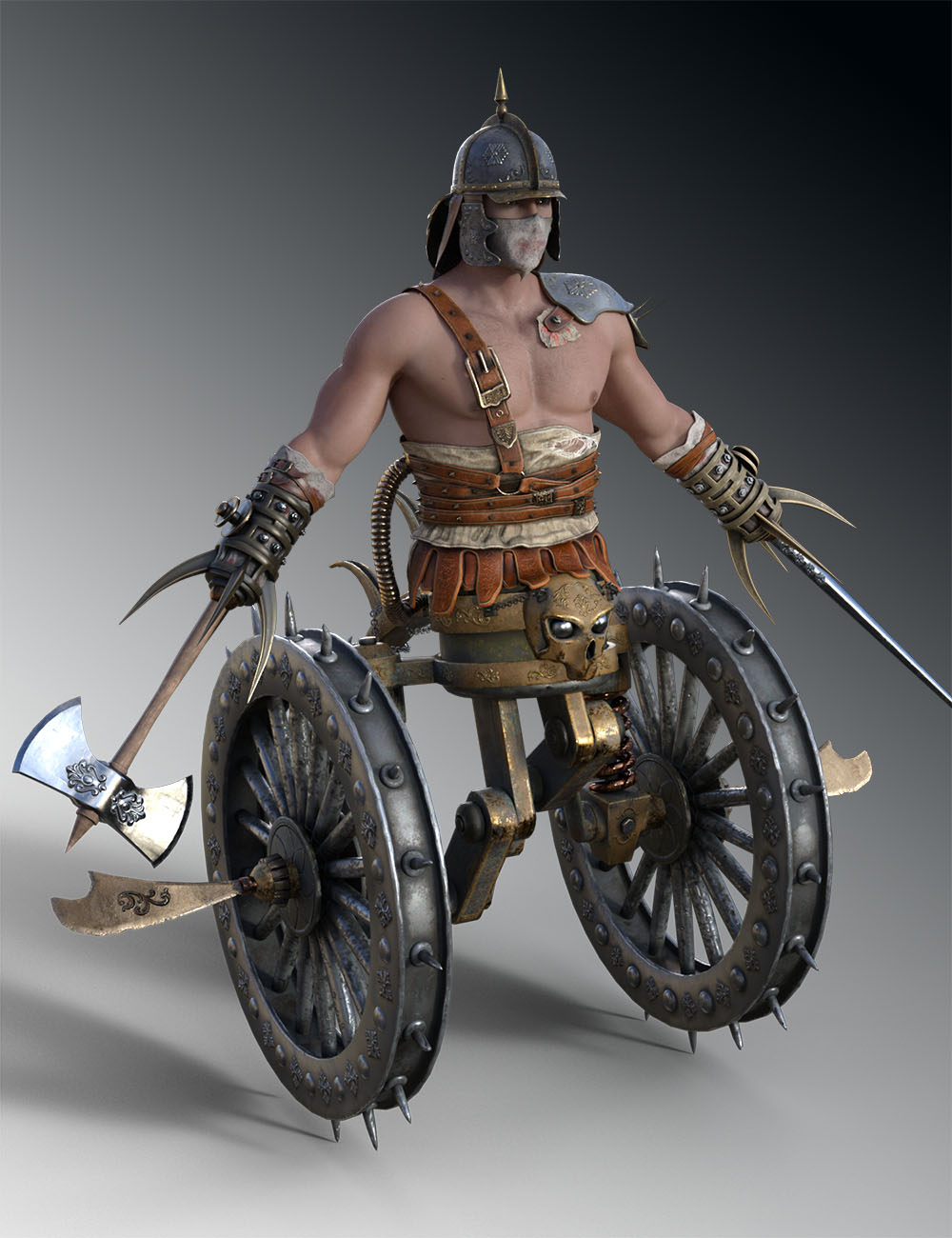 Medieval Cyborg Chariot for Genesis 8 Male | Daz 3D