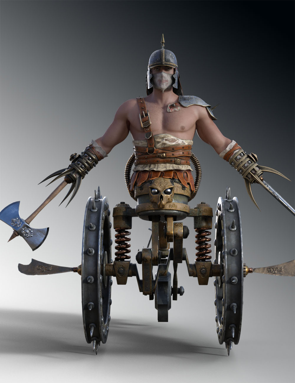 Medieval Cyborg Chariot for Genesis 8 Male | Daz 3D