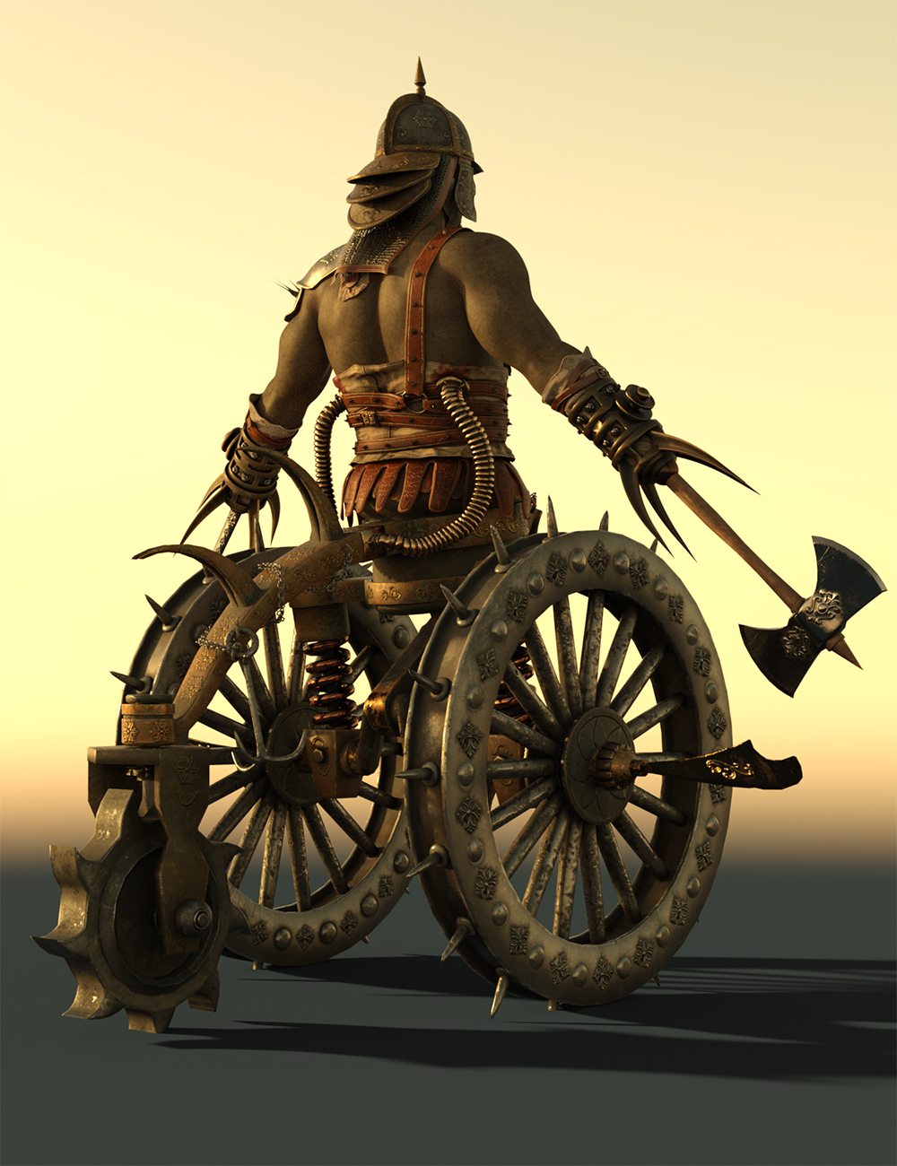 Medieval Cyborg Chariot for Genesis 8 Male | Daz 3D