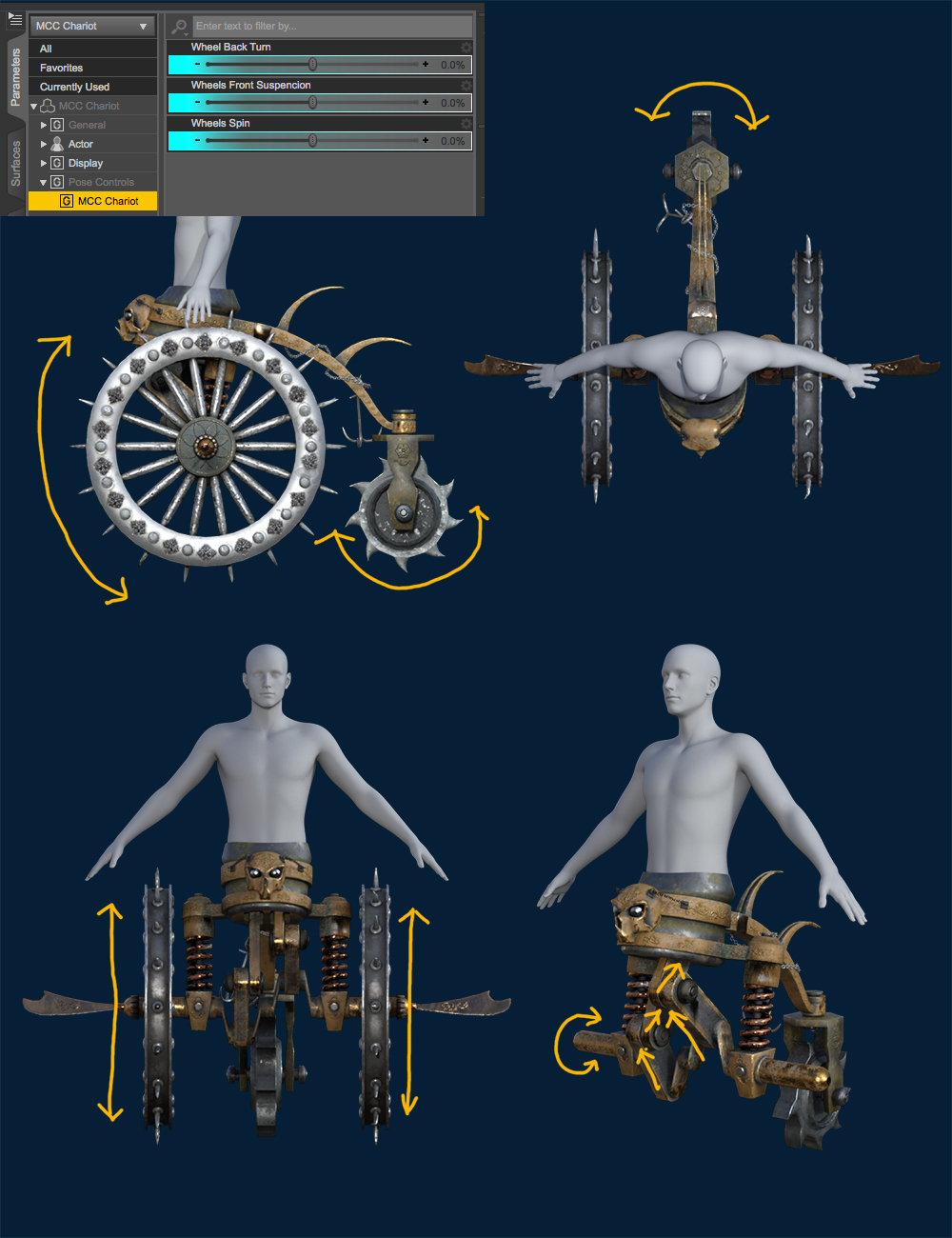 Medieval Cyborg Chariot for Genesis 8 Male | Daz 3D