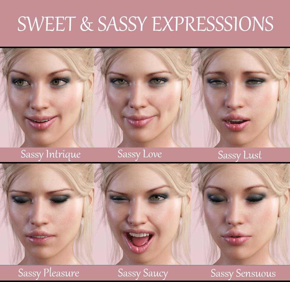 iG Sweet & Sassy Expressions for Genesis 8 Female(s) | Daz 3D
