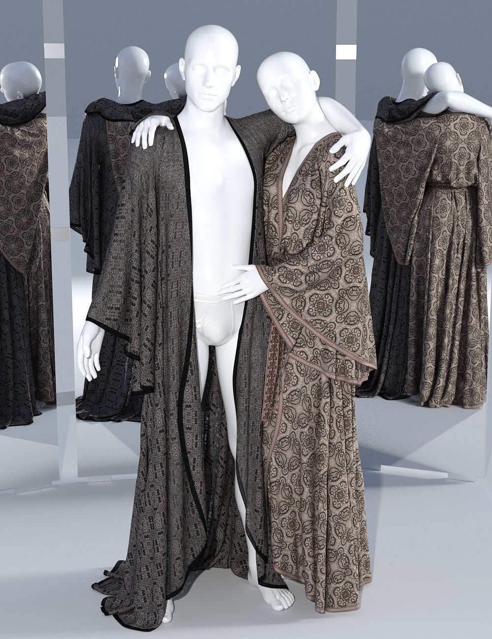 dForce SsR Art Drape Robe for Genesis 3 and 8 | Daz 3D