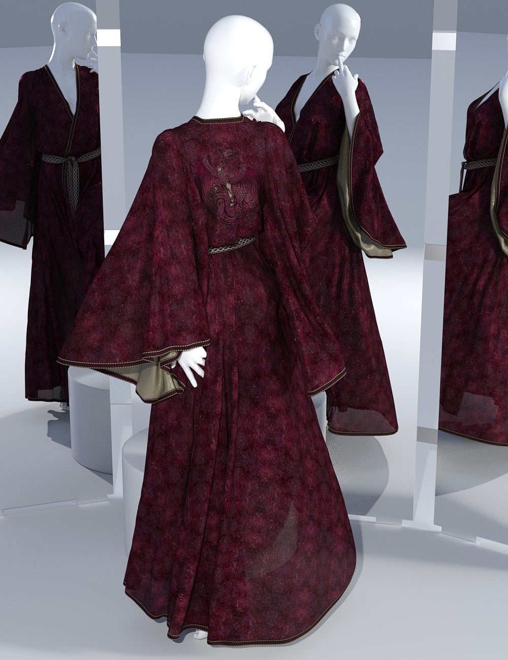 dForce SsR Art Drape Robe for Genesis 3 and 8 | Daz 3D