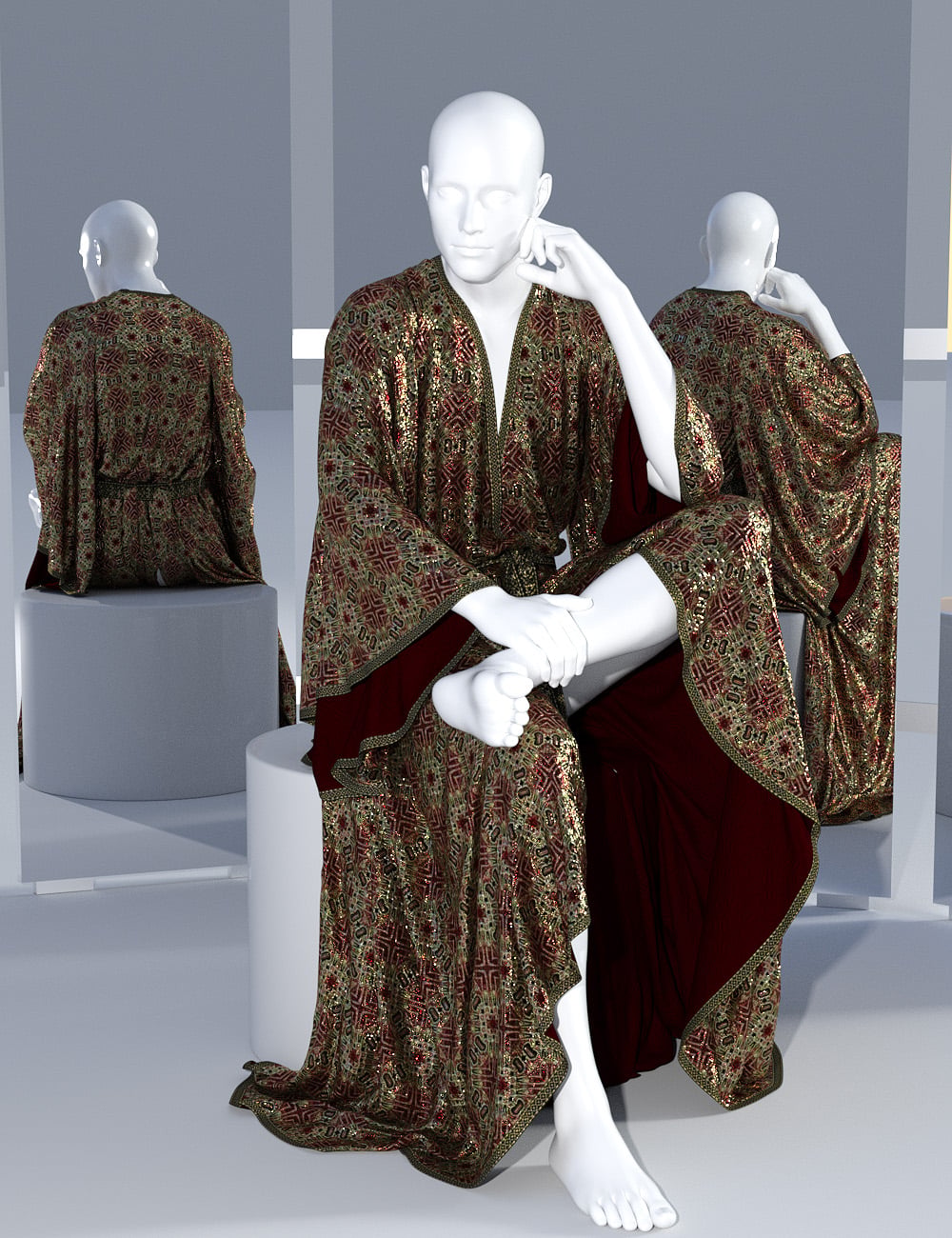 dForce SsR Art Drape Robe for Genesis 3 and 8 | Daz 3D