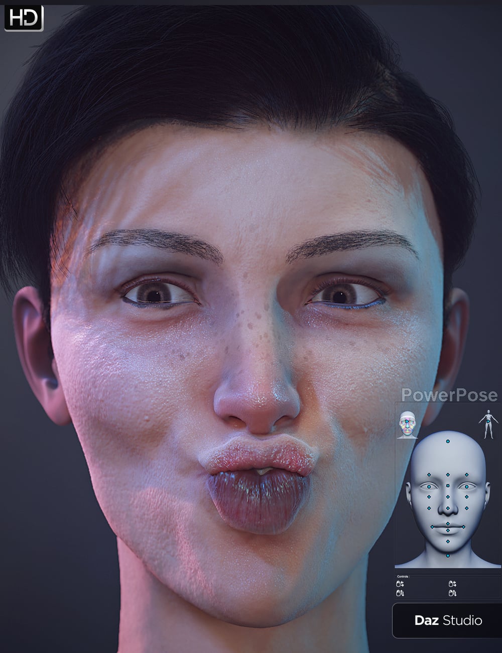 Auto Face Enhancer HD With PowerPose for Genesis 8 Female(s) | Daz 3D