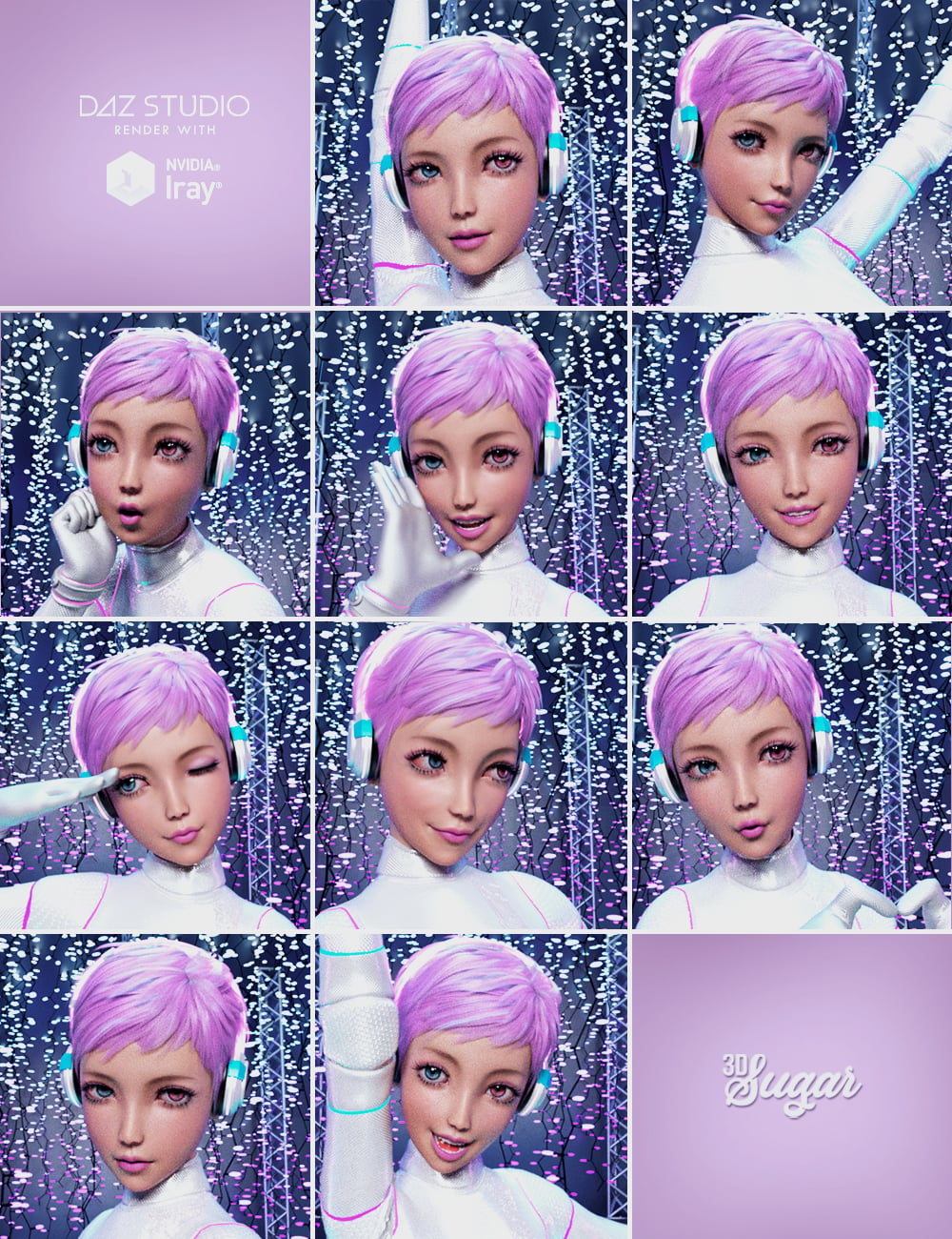 Kawaii Super Star Poses for Genesis 8 Female | Daz 3D