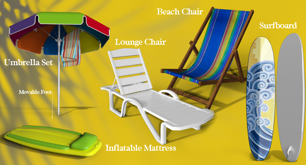 California Summer Beach Props | Daz 3D