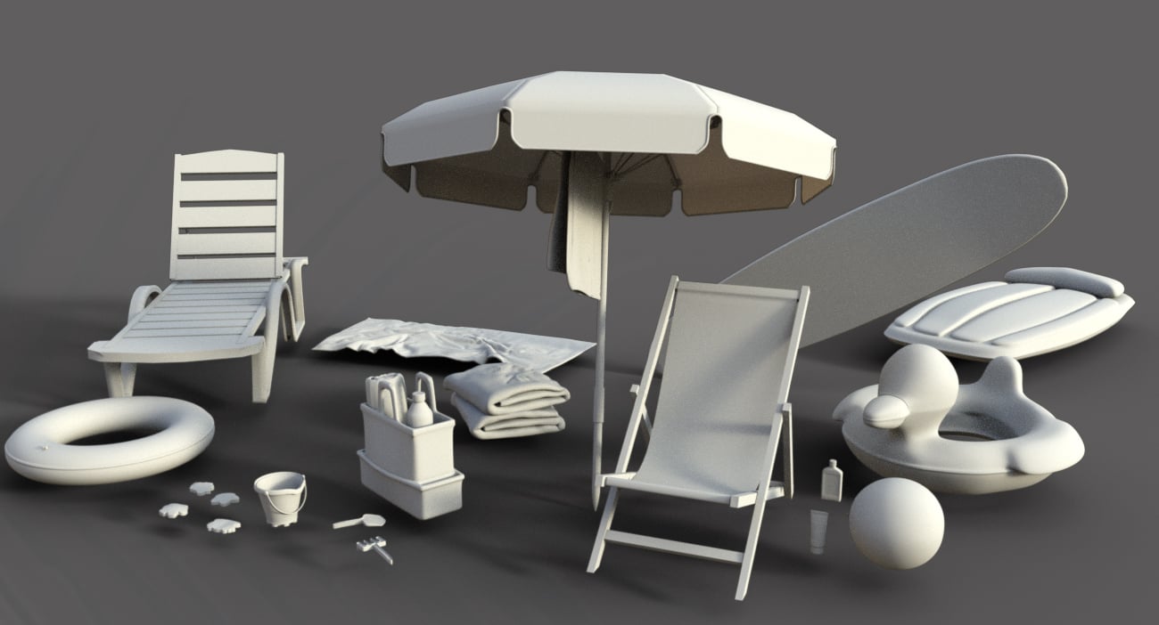 California Summer Beach Props | Daz 3D