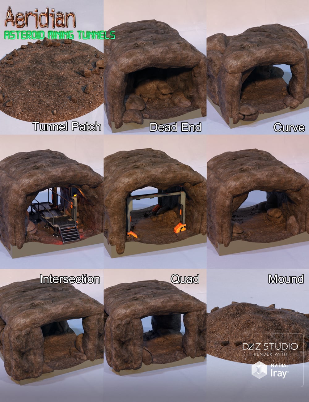 Aeridian Modular Asteroid Mining Tunnels | Daz 3D