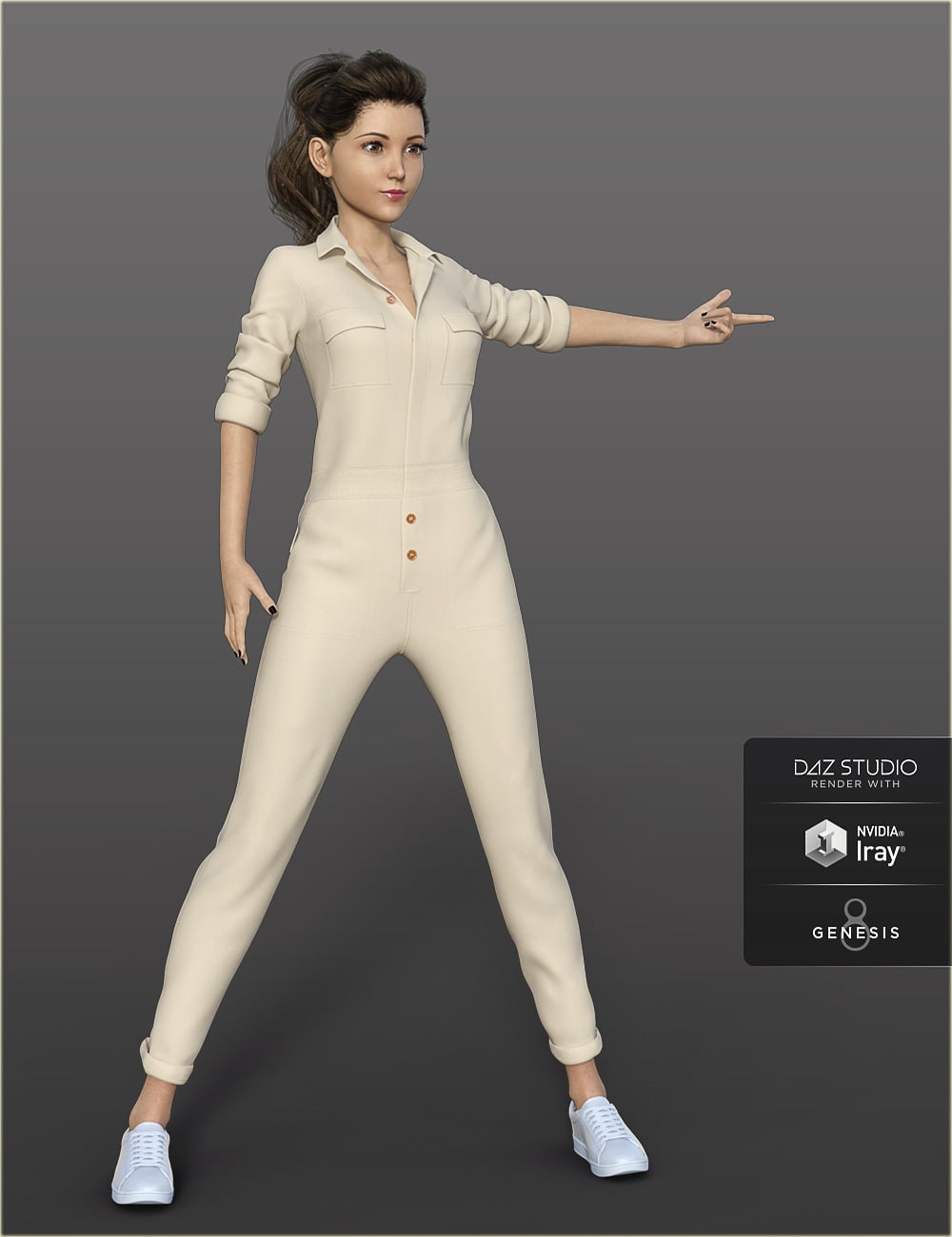 dForce H&C Coverall jumpsuit outfits for Genesis 8 Female(s) | Daz 3D