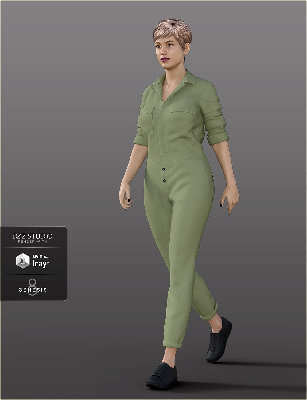dForce H&C Coverall jumpsuit outfits for Genesis 8 Female(s) | Daz 3D