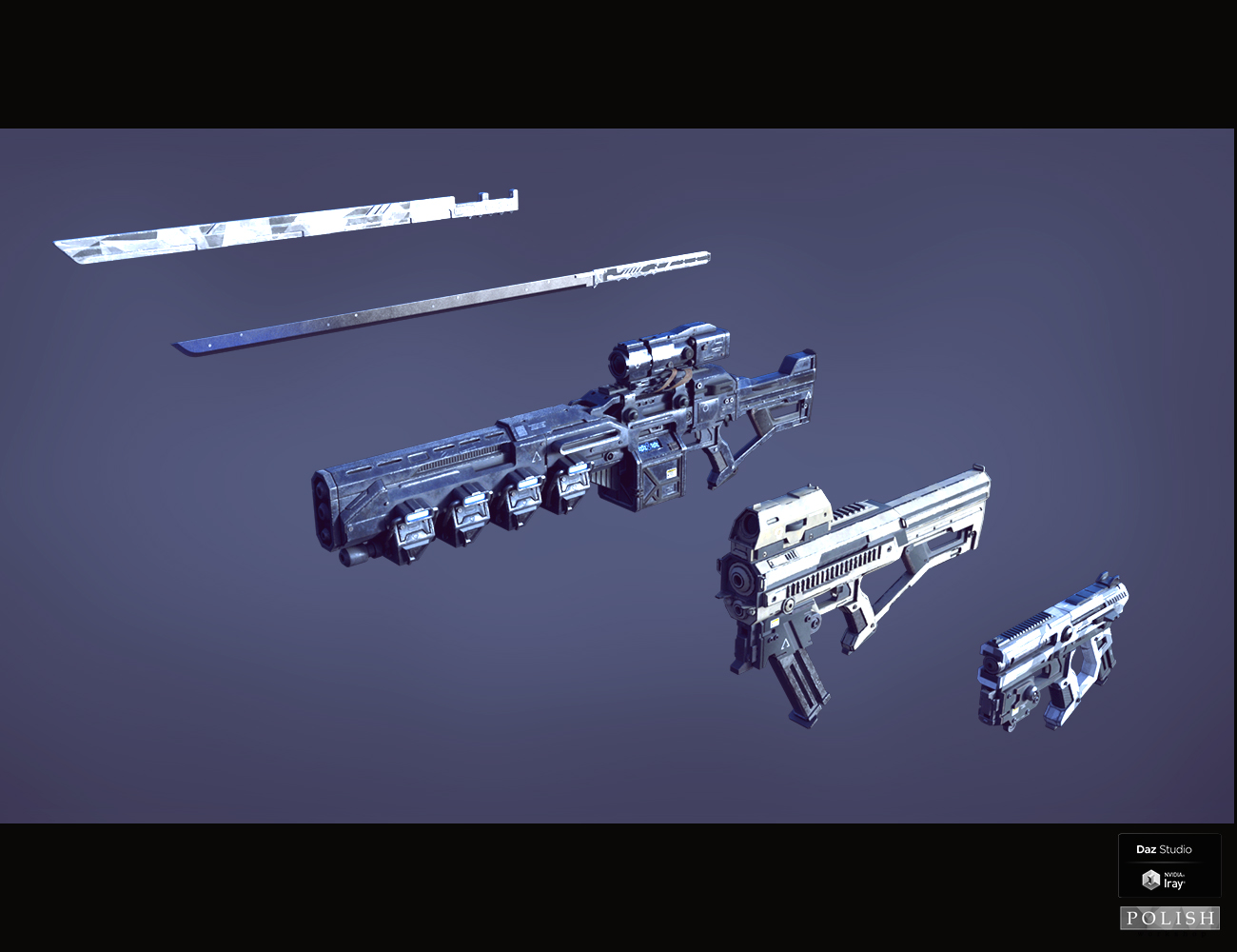 Cyborg Weapon Collection | Daz 3D