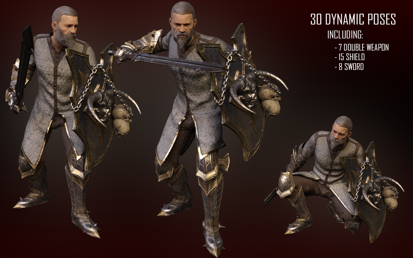 Dark Guard Poses for Genesis 8 Male | Daz 3D