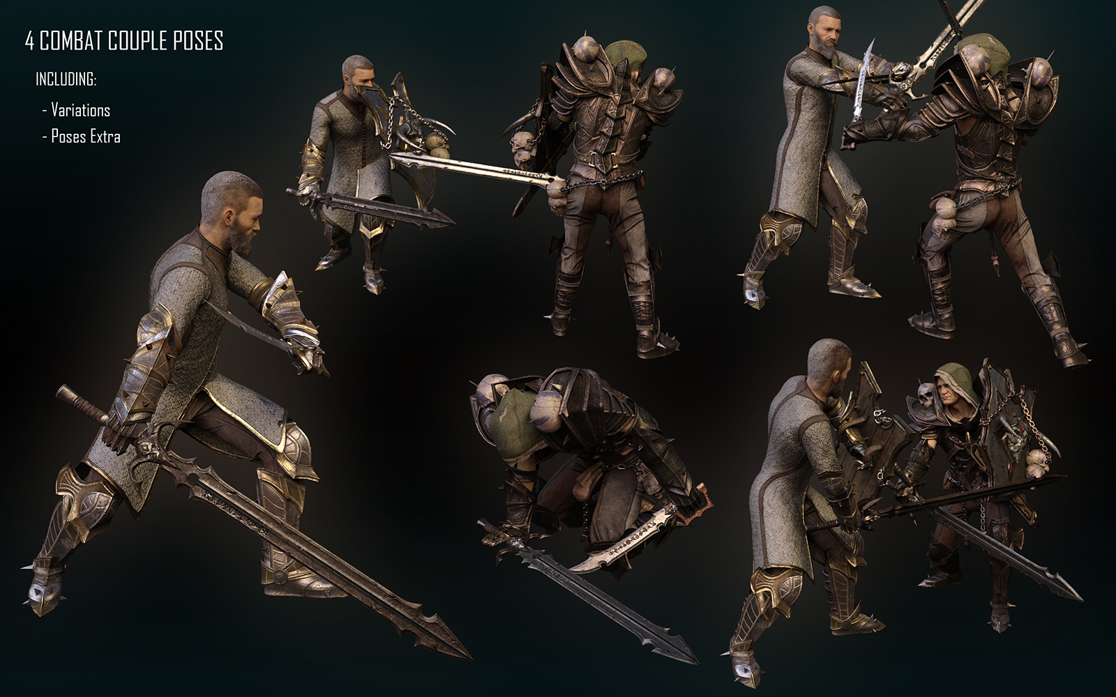 Dark Guard Poses for Genesis 8 Male | Daz 3D