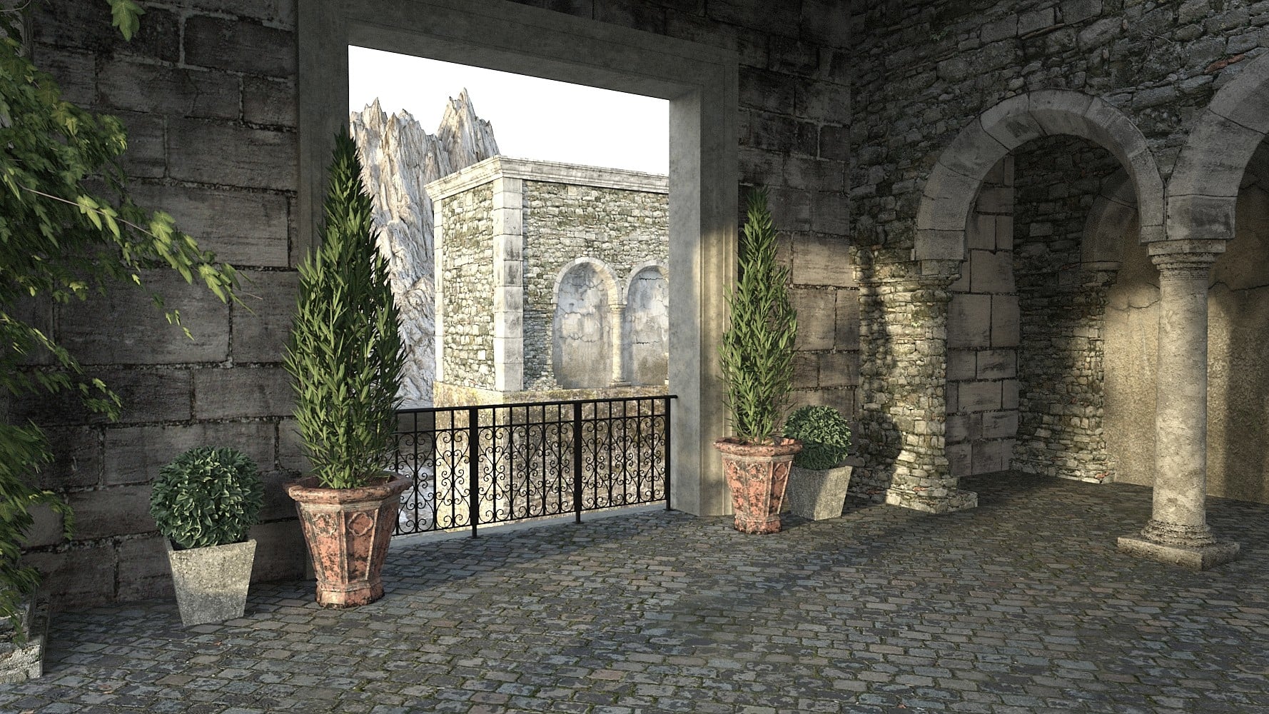 Renaissance Plaza - Medieval Texture | Daz 3D